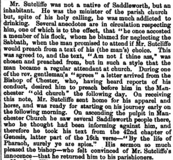 Rev John Sutcliffe – Historic Saddleworth Church